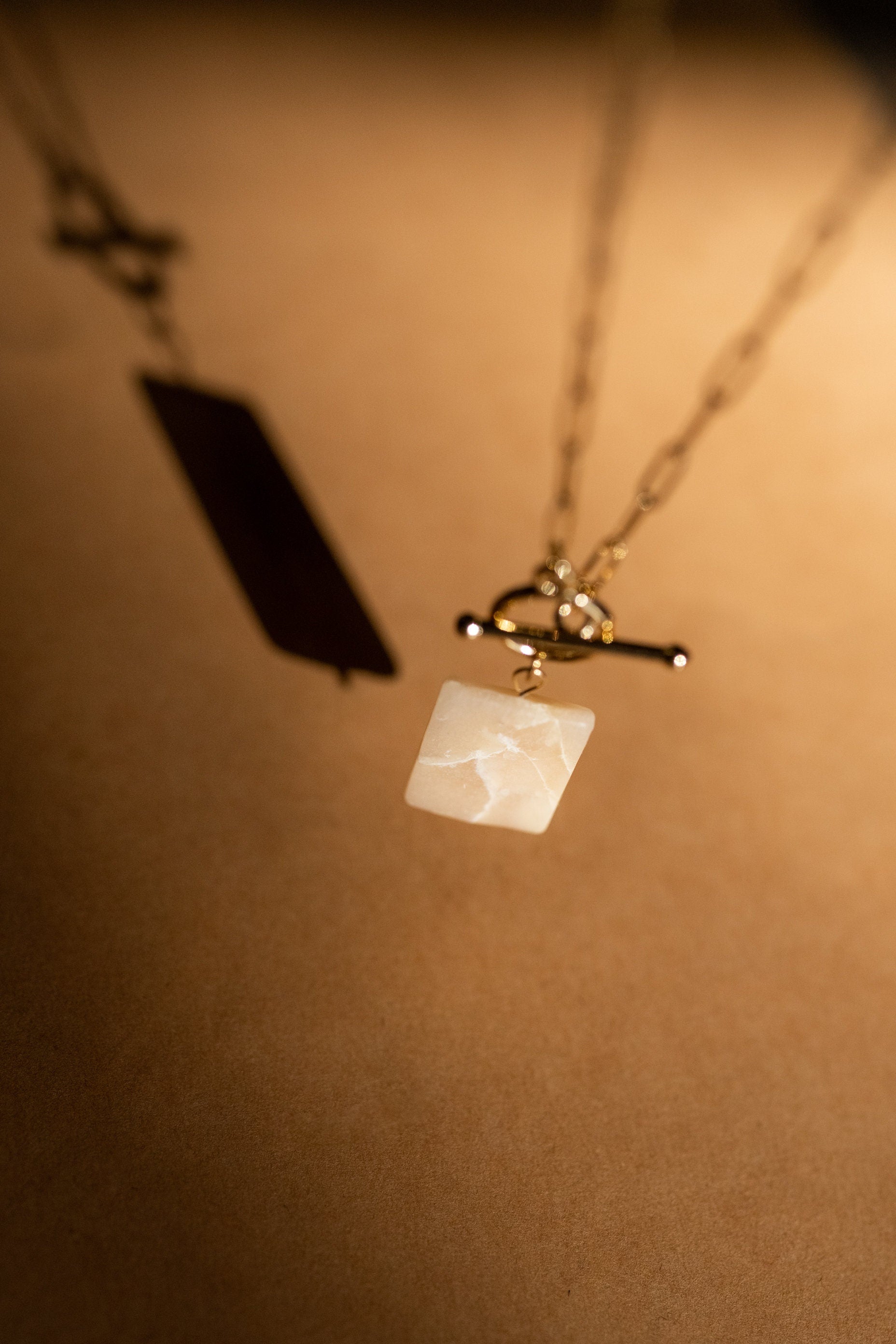 Boho Minimal Translucent Marble Gold Plated Jewellery / Paperclip Chai ...